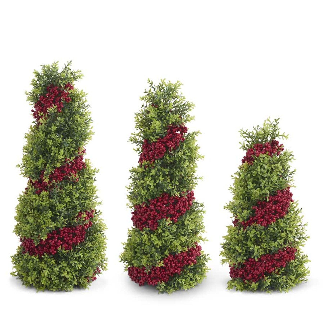 Swirled Boxwood & Red Berry Cone Tree – The Robin's Noel