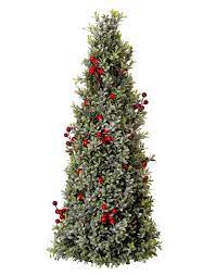 24" Red Berry Frosted Boxwood Cone Tree – The Robin's Noel